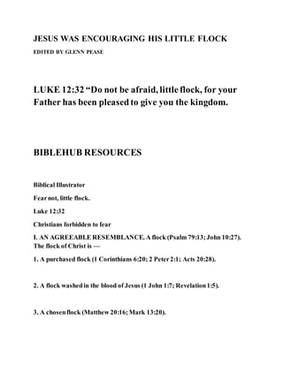 Jesus was encouraging his little flock | PDF