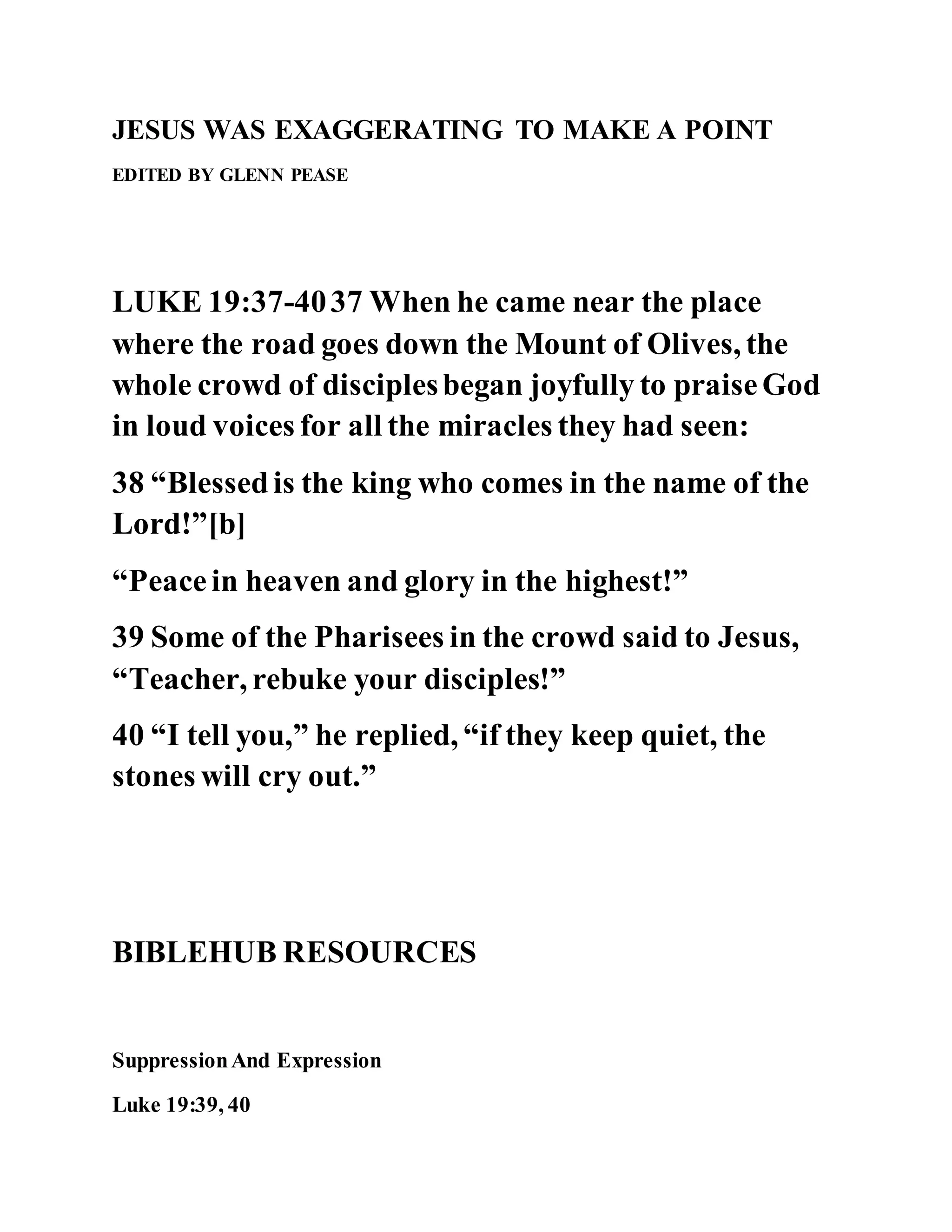 Jesus was exaggerating to make a point | PDF