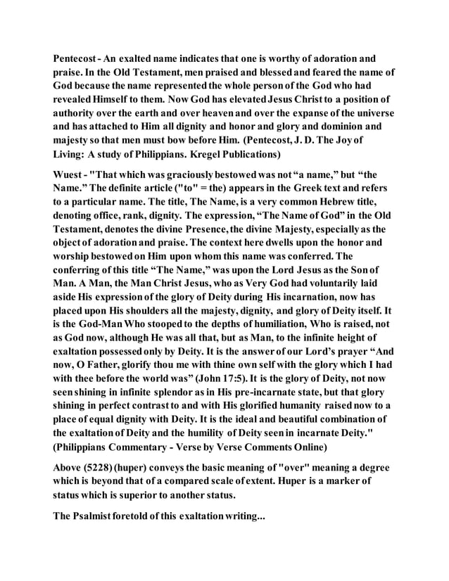 Jesus was exalted to the highest place | PDF