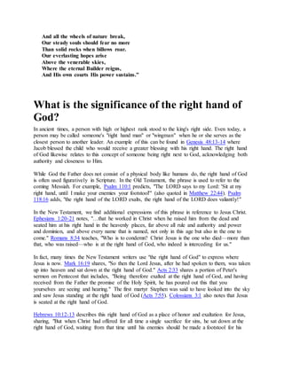 Jesus was god's right hand | PDF