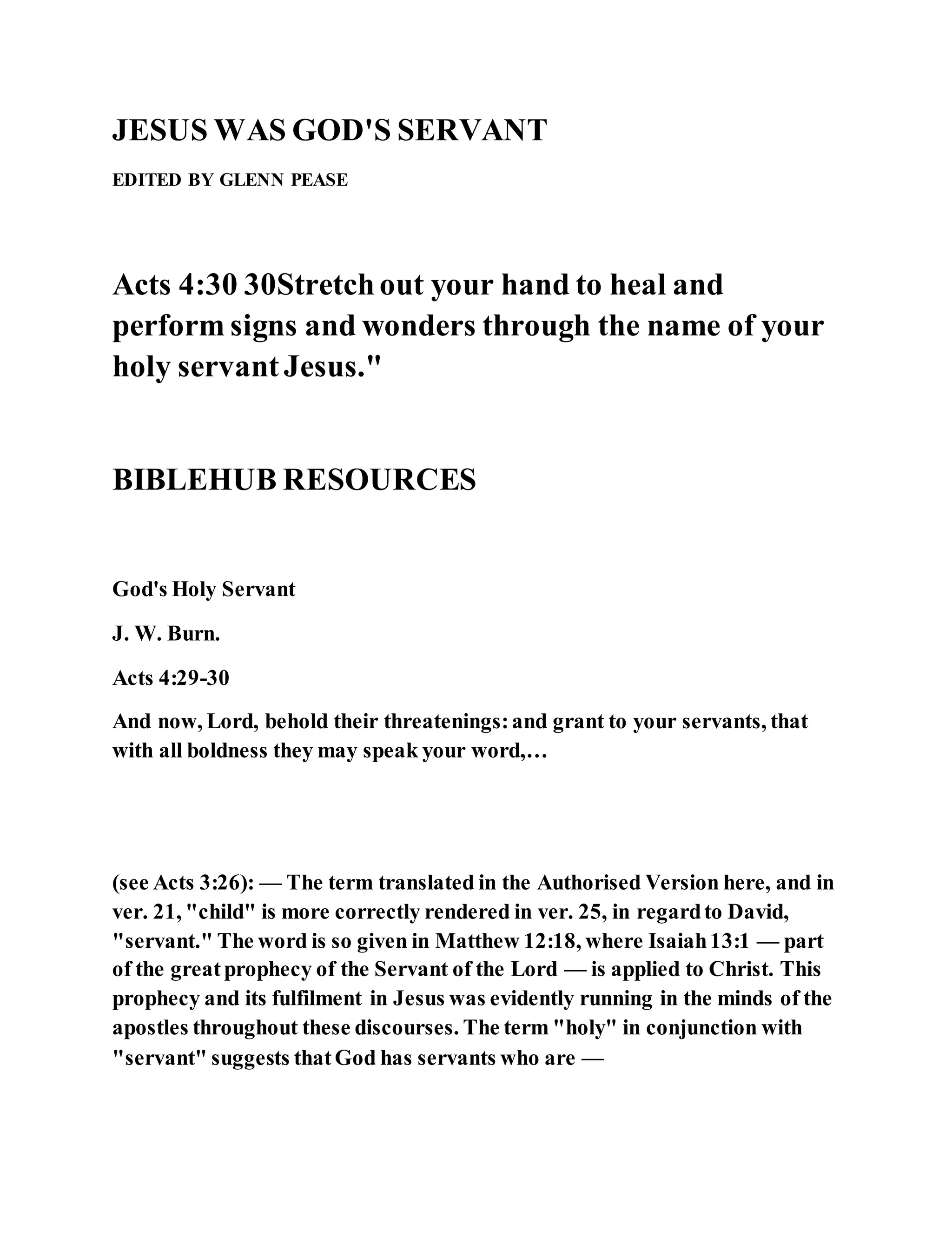 Jesus was god's servant | DOCX