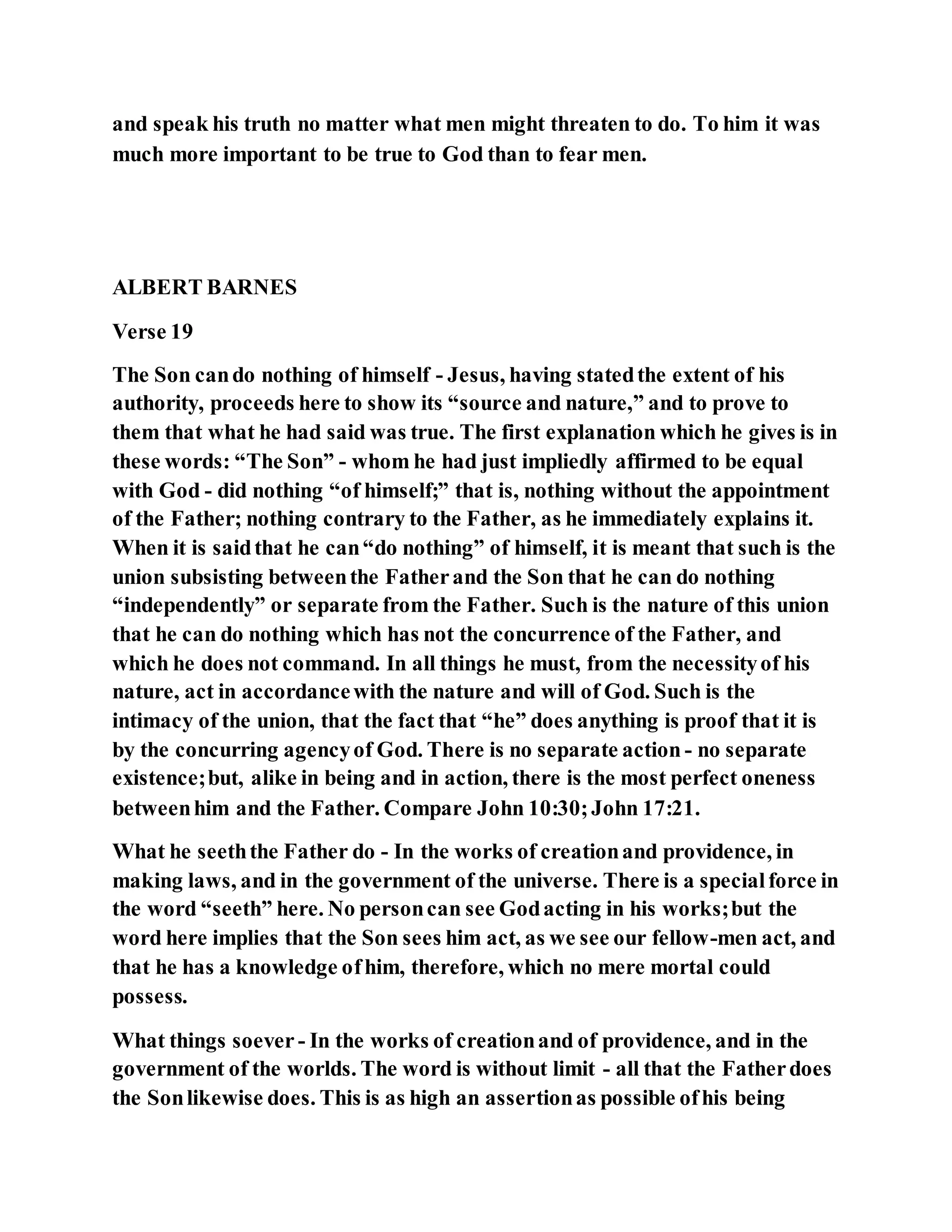 Jesus was helpless without the father | DOCX