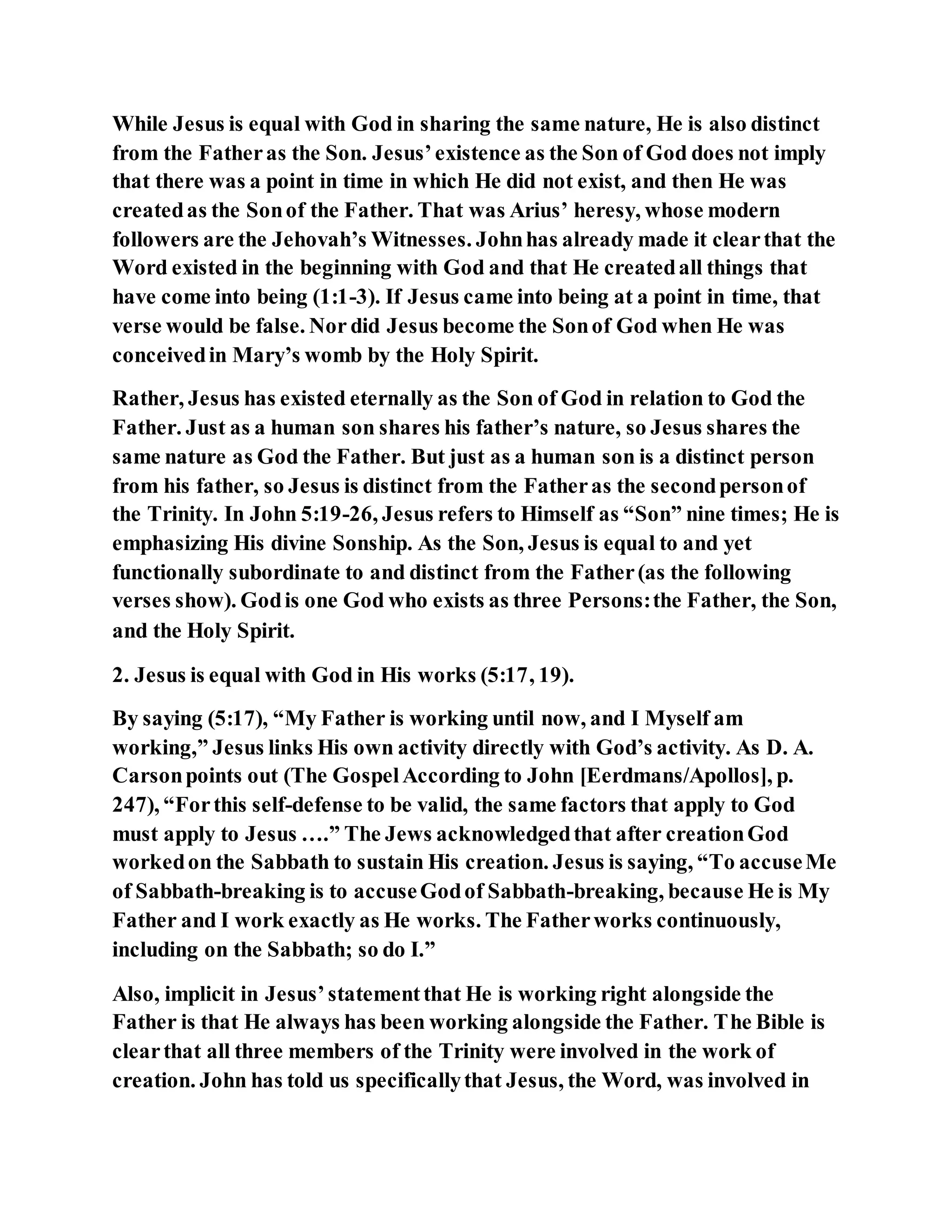 Jesus was helpless without the father | DOCX