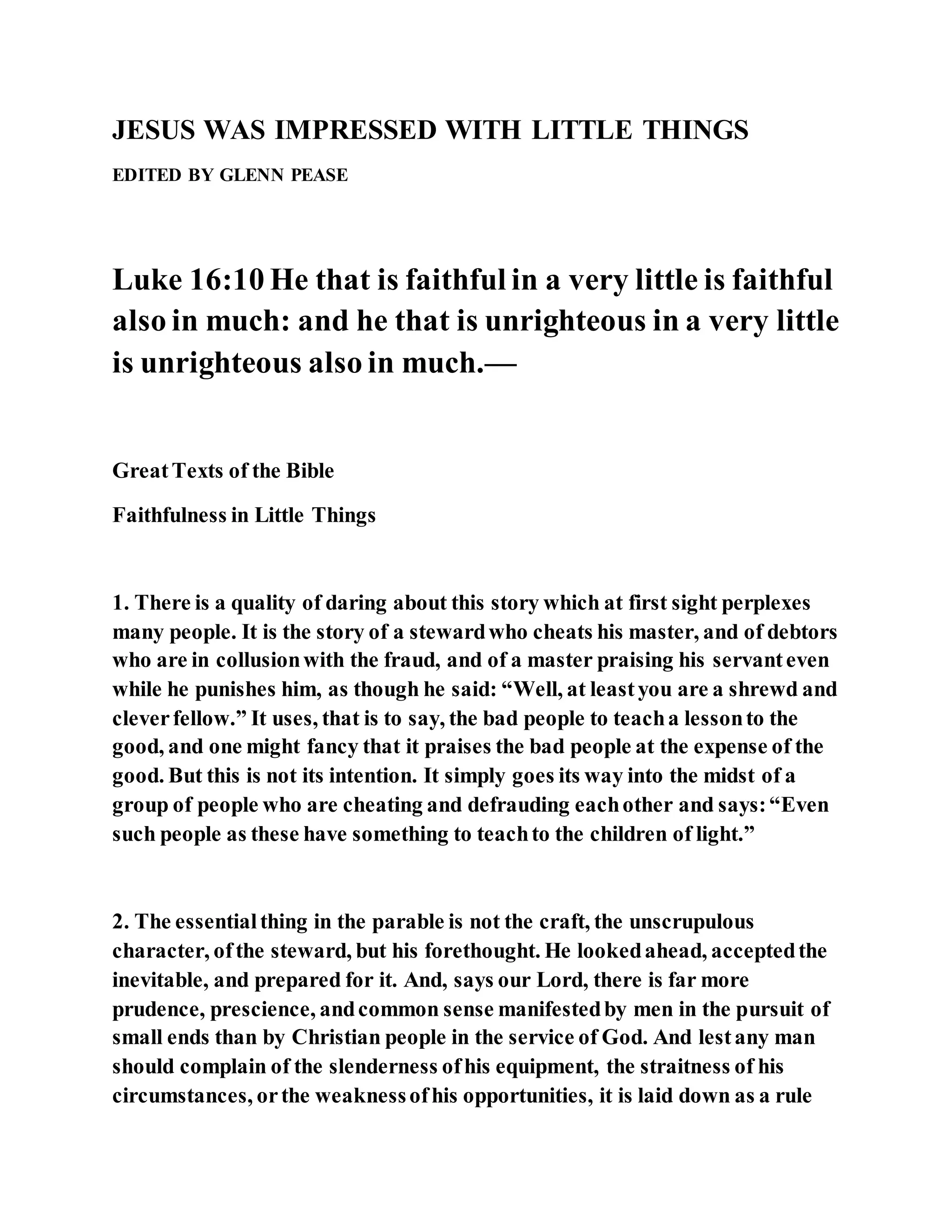 Jesus was impressed with little things | PDF