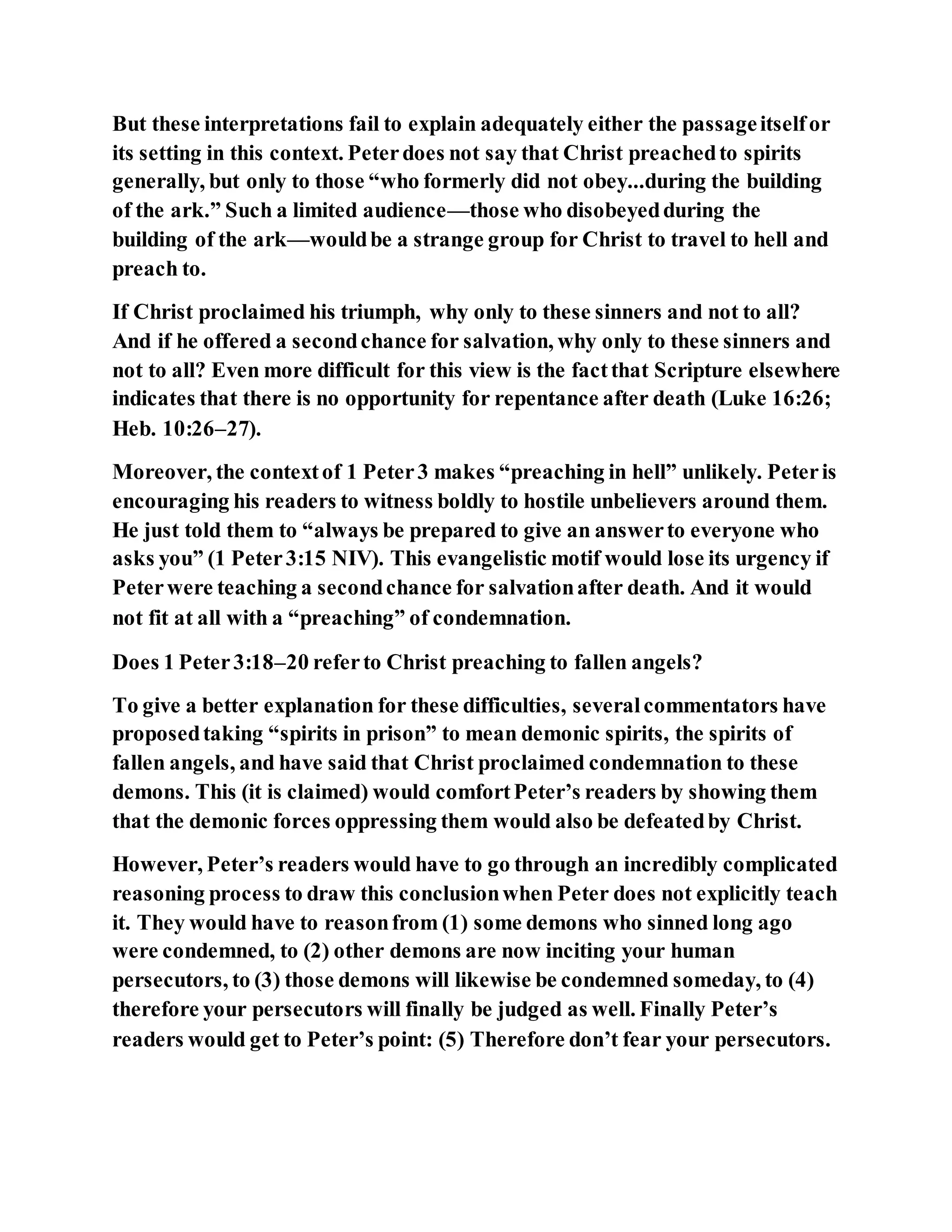 Jesus was in hell taking our place | DOCX