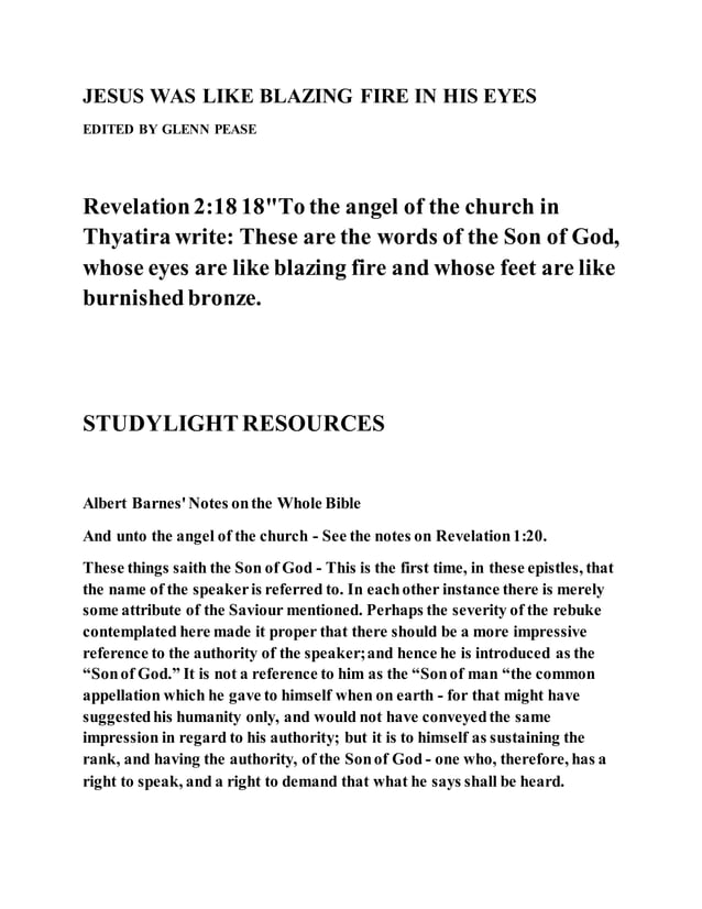 Jesus was like blazing fire in his eyes | PDF