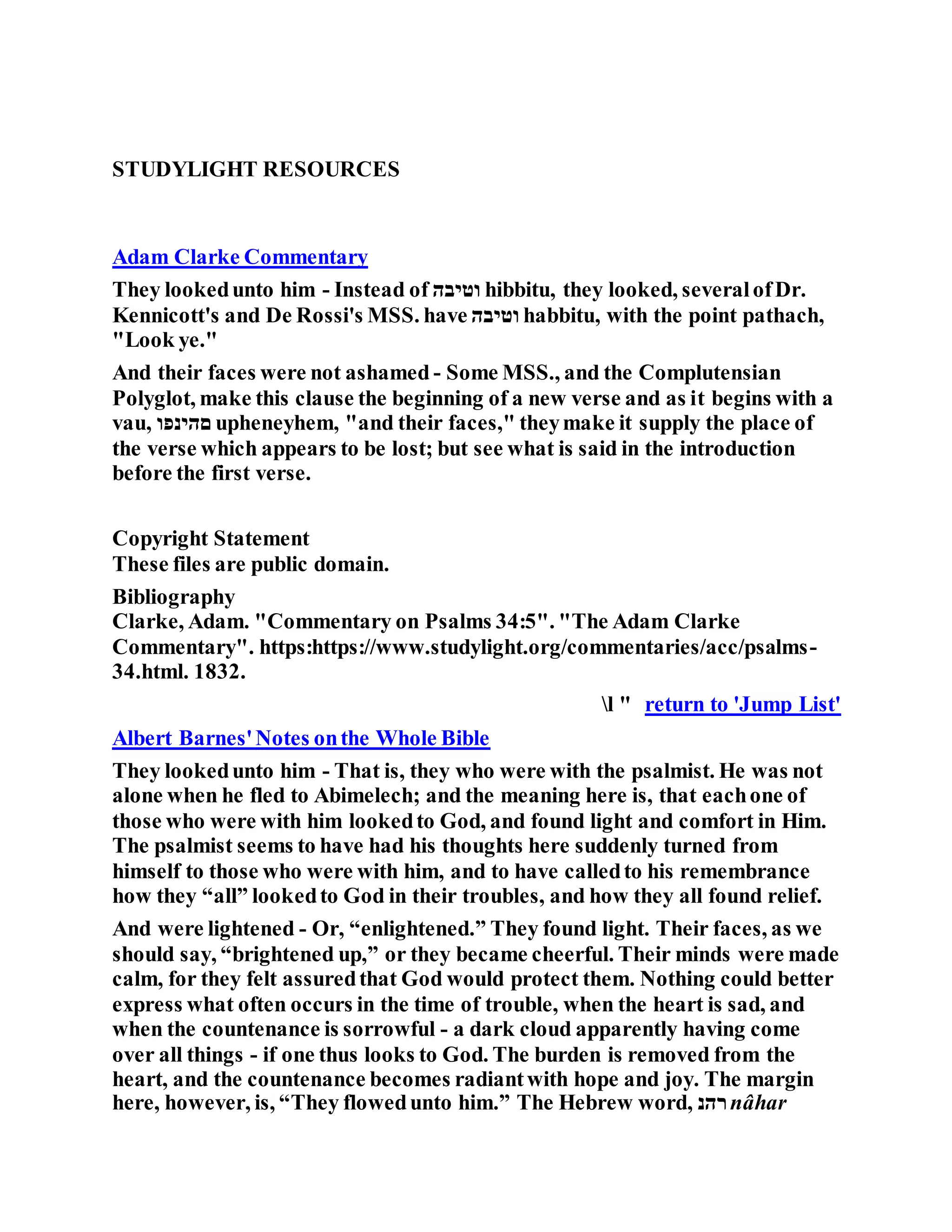 Jesus was looked at and they are radiant | DOCX