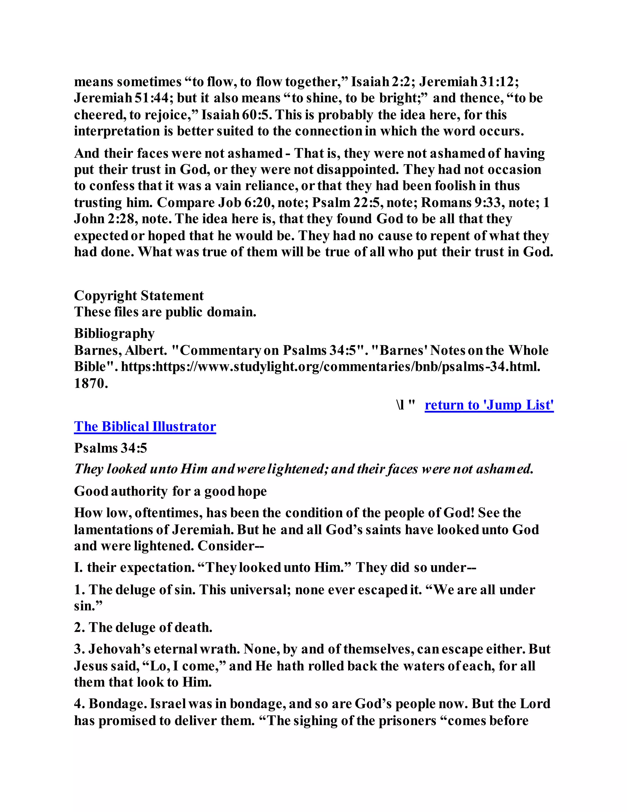 Jesus was looked at and they are radiant | DOCX