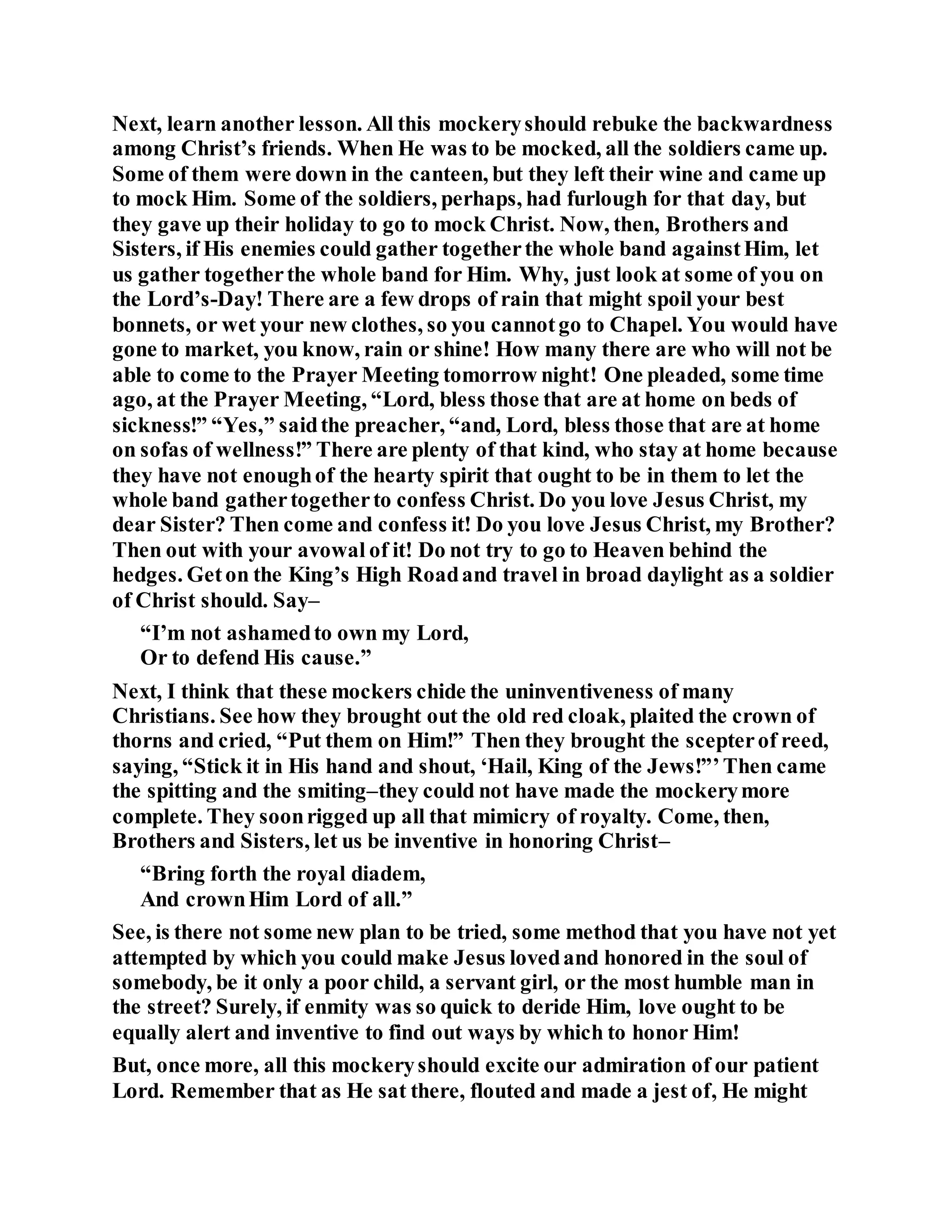 Jesus was mocked by the whole band of soldiers | DOCX