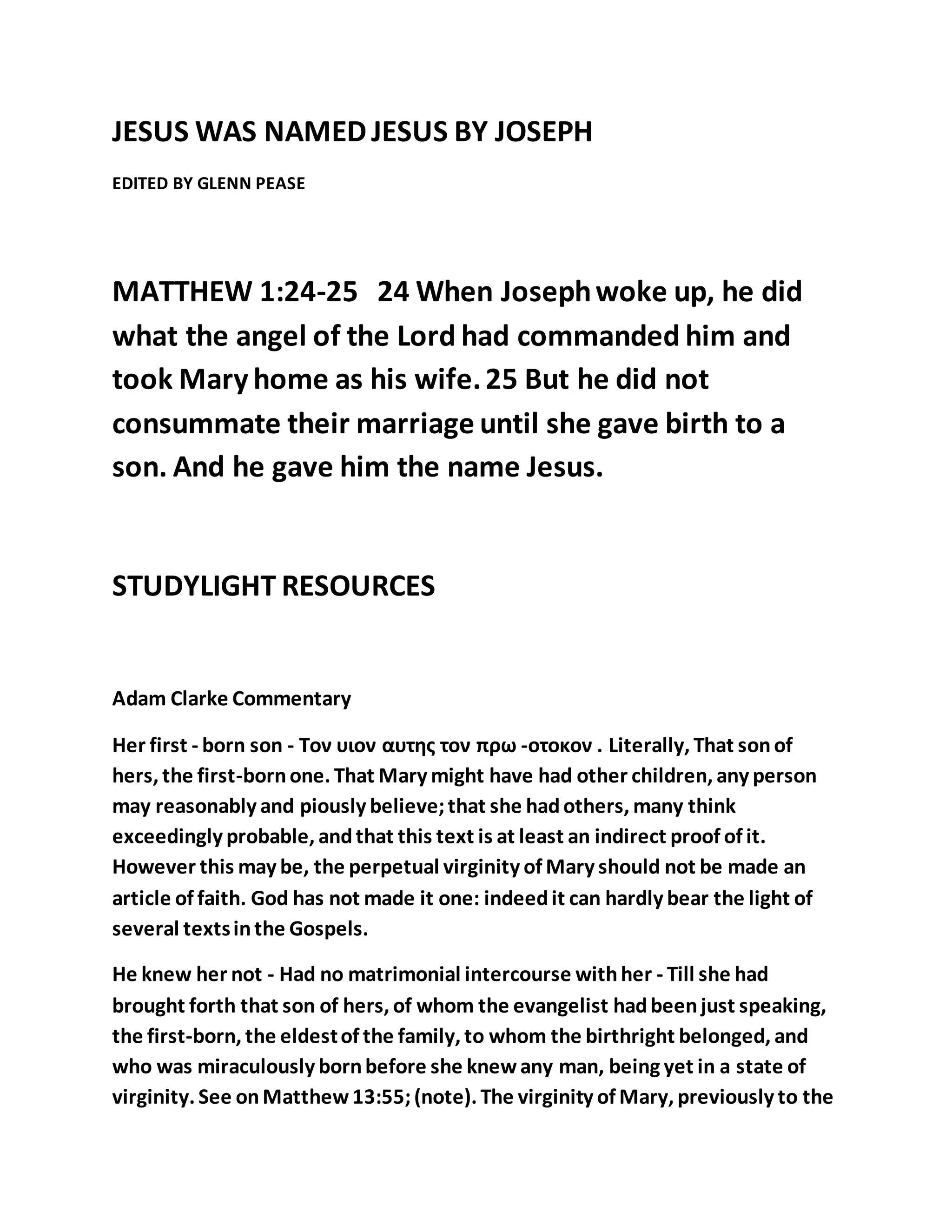 Jesus was named jesus by joseph | DOCX