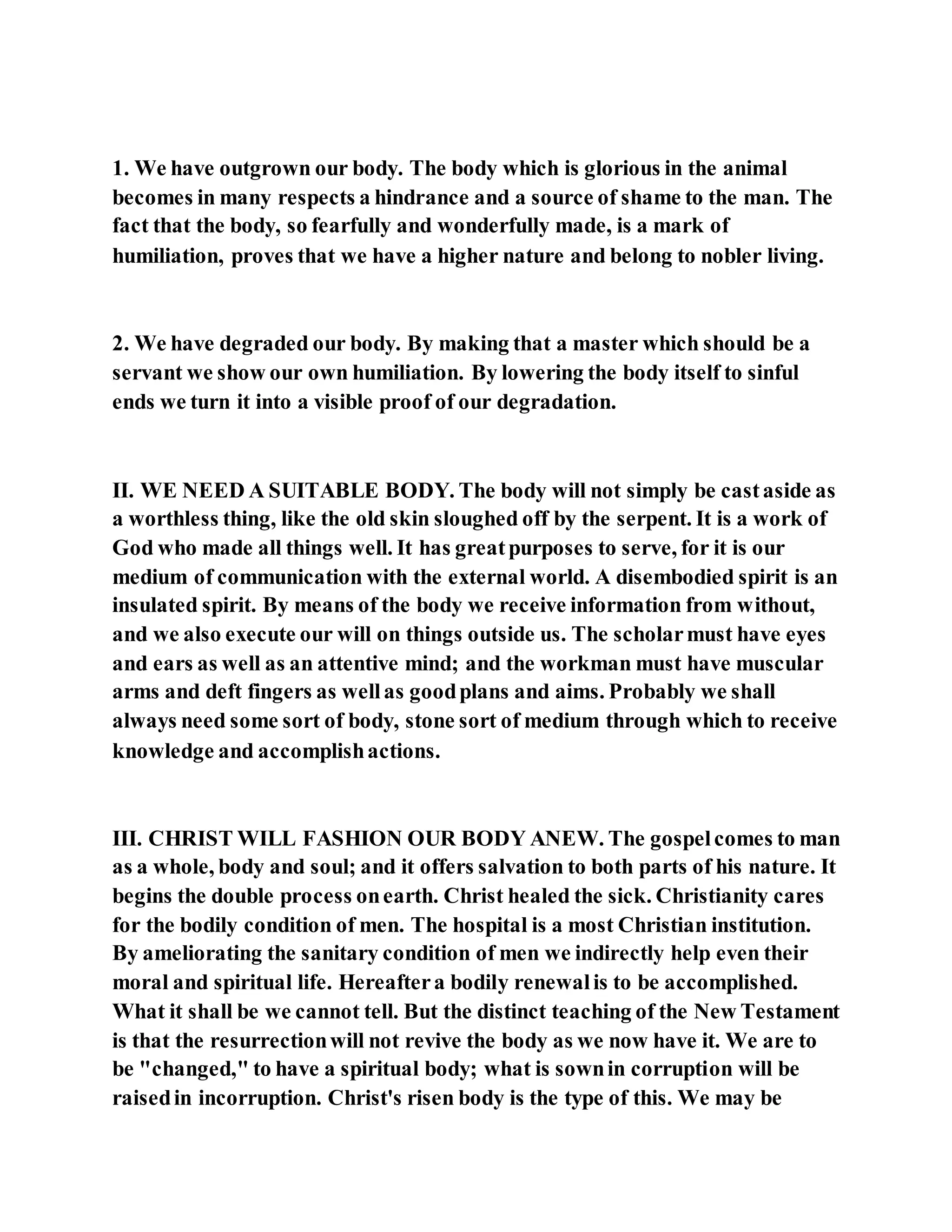 Jesus was our body transformer | PDF