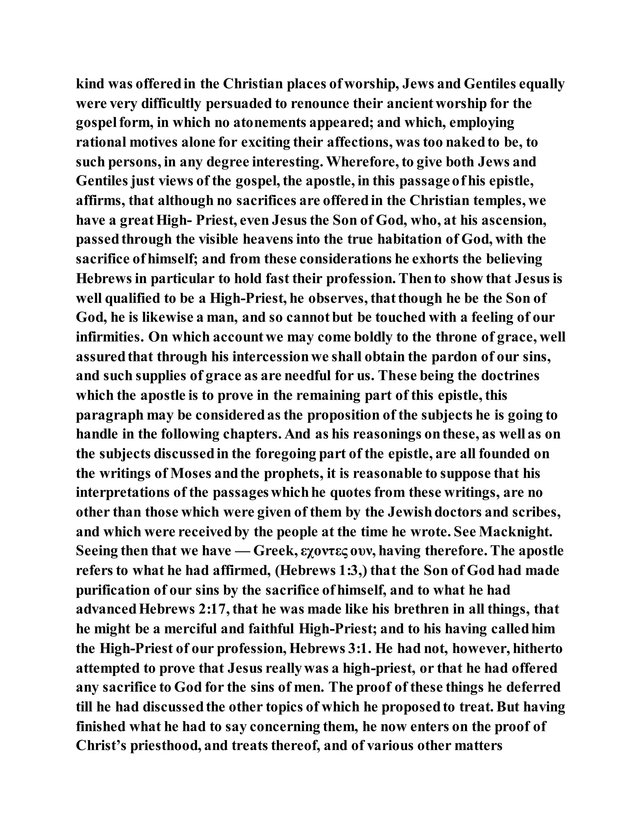 Jesus was our great high priest | DOCX