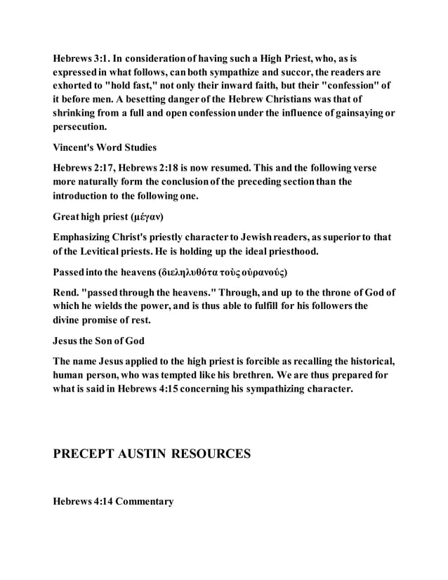 Jesus was our great high priest | PDF