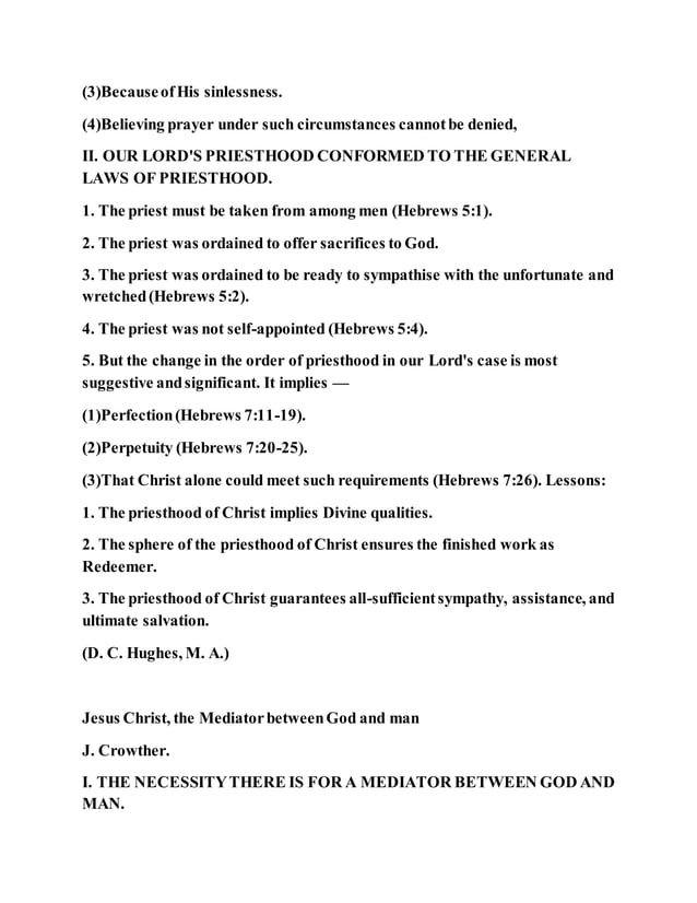 Jesus was our great high priest | PDF