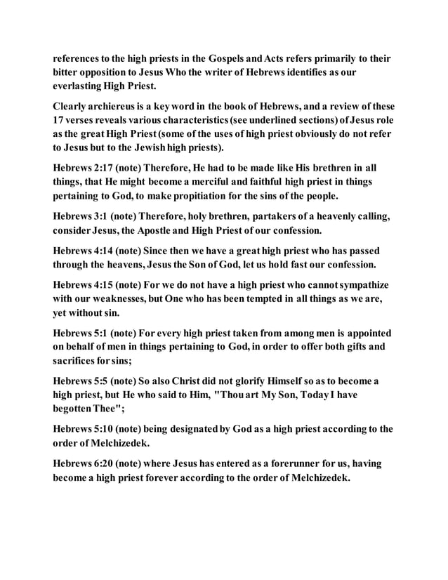 Jesus was our great high priest | PDF