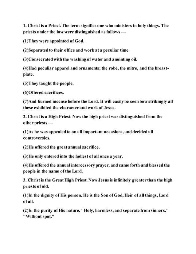 Jesus was our great high priest | PDF