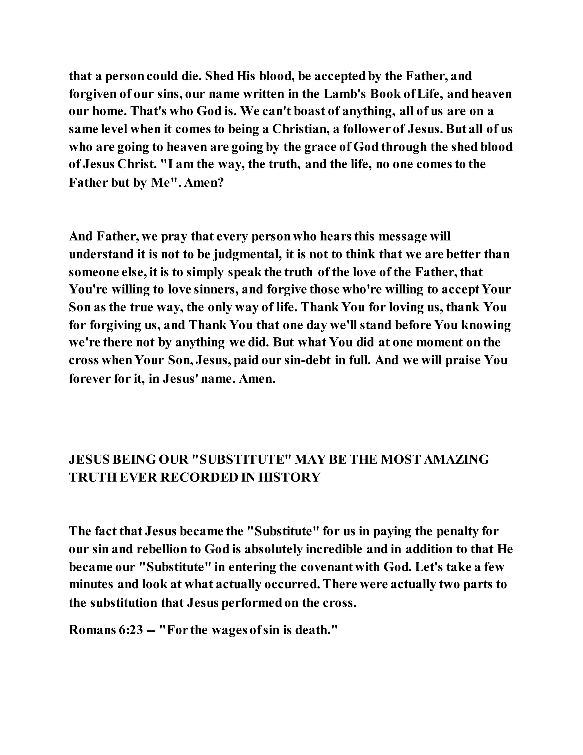 Jesus was our substitute | PDF