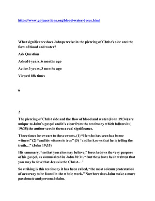Jesus was pierced in the side | DOCX
