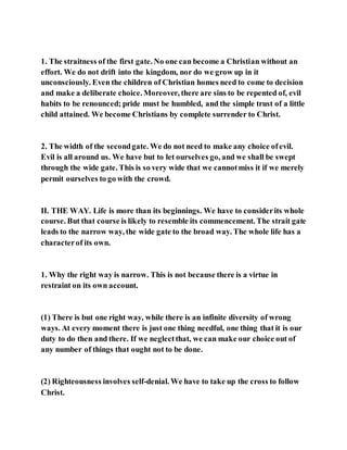 Jesus was pointing to a wide and narrow road | DOCX