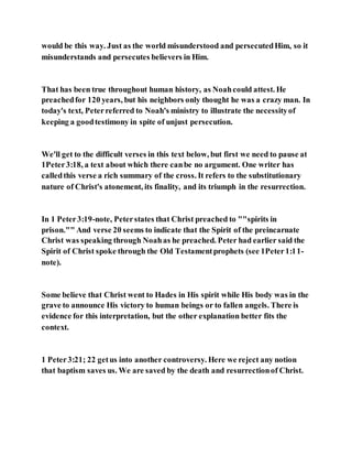 Jesus was preaching to the spirits in prison | PDF