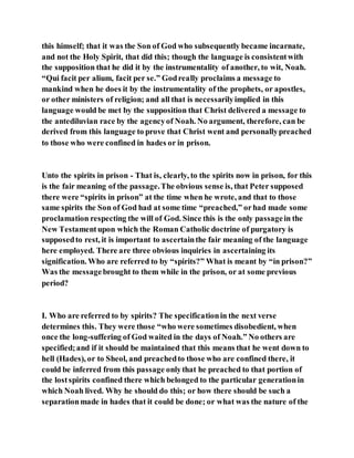 Jesus was preaching to the spirits in prison | DOCX