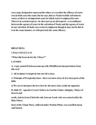 Jesus was preaching to the spirits in prison | PDF