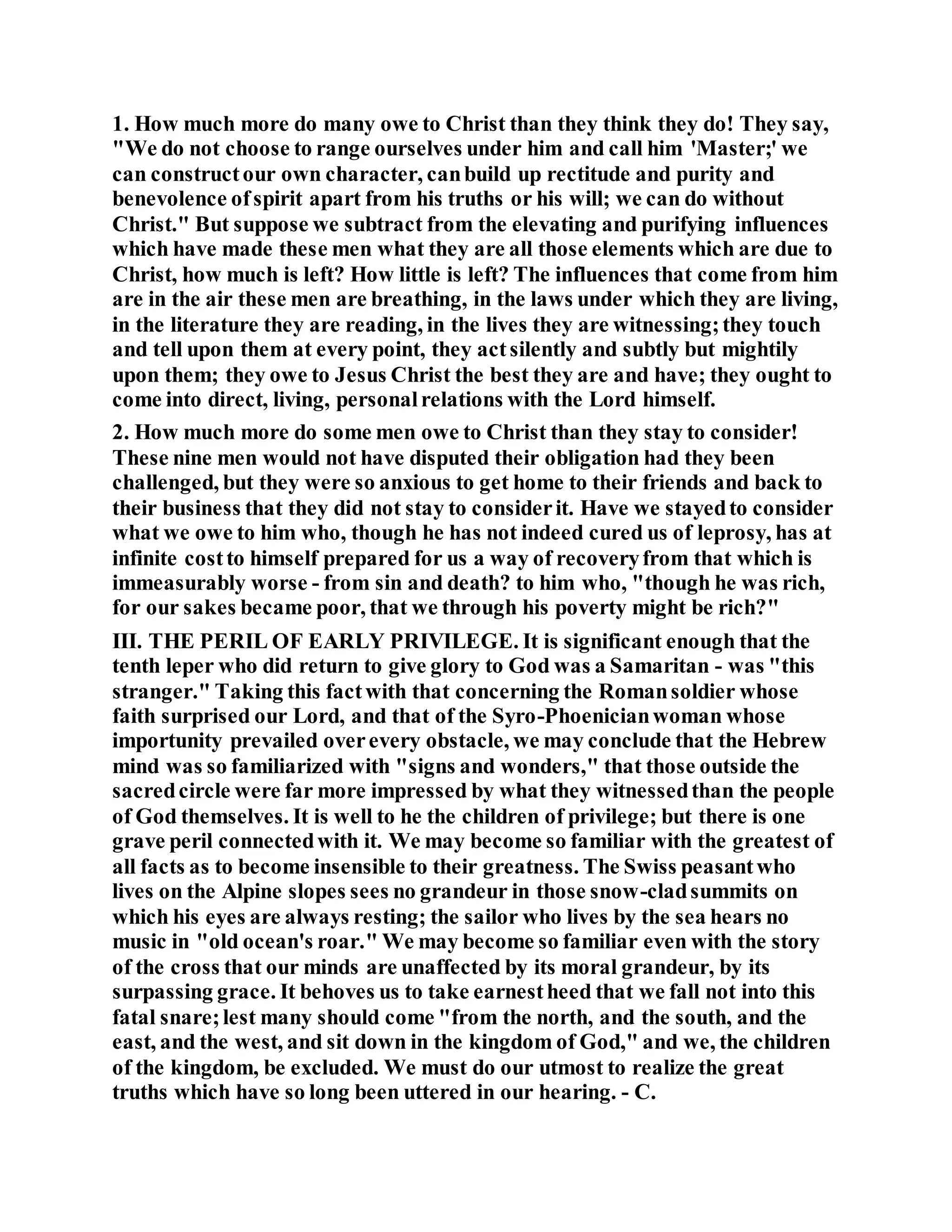 Jesus was puzzled by thanklessness | PDF