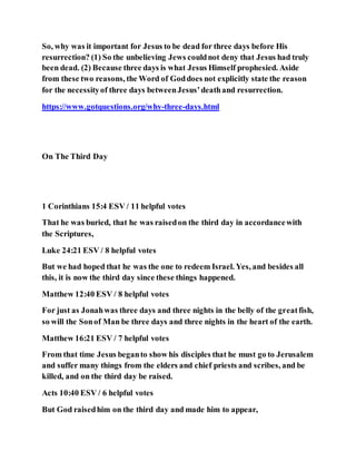 Jesus was raised on the third day | PDF