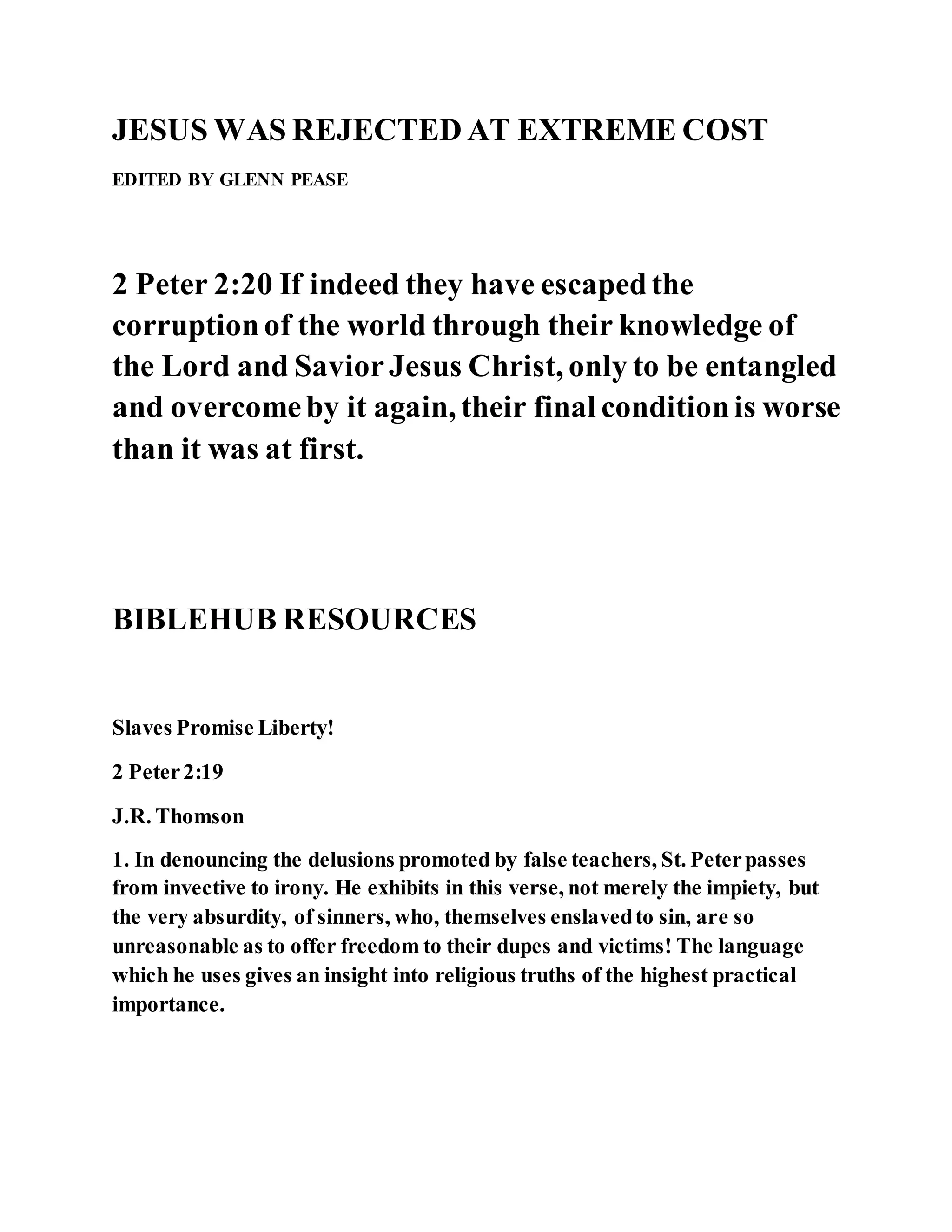 Jesus was rejected at extreme cost | DOCX | Christianity | Religion ...