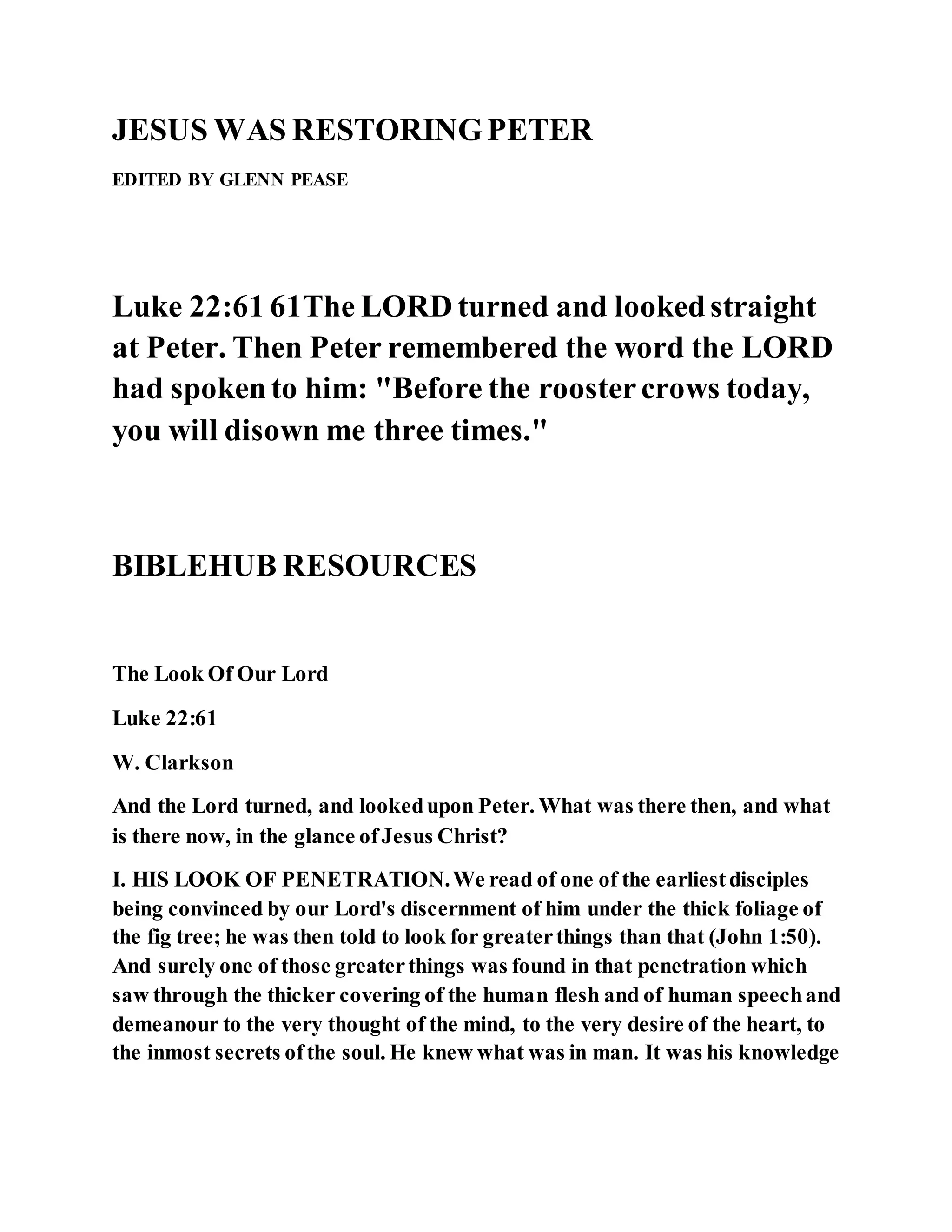Jesus was restoring peter | PDF