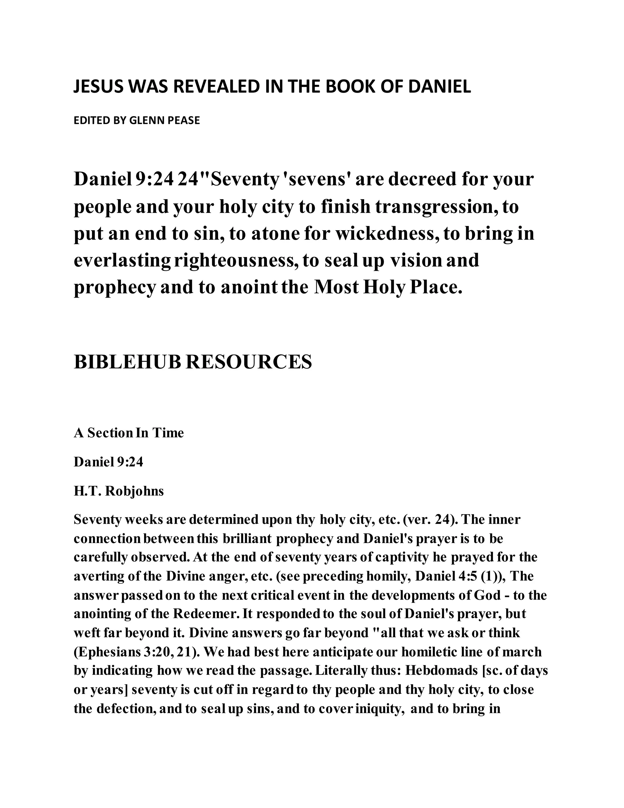 Jesus was revealed in the book of daniel | DOCX