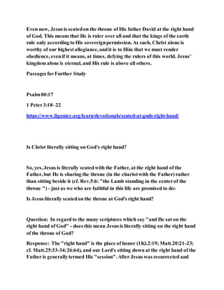 Jesus was seated at the right hand of god | DOCX