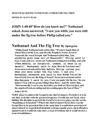 Jesus was seeing nathanael under the fig tree | DOCX