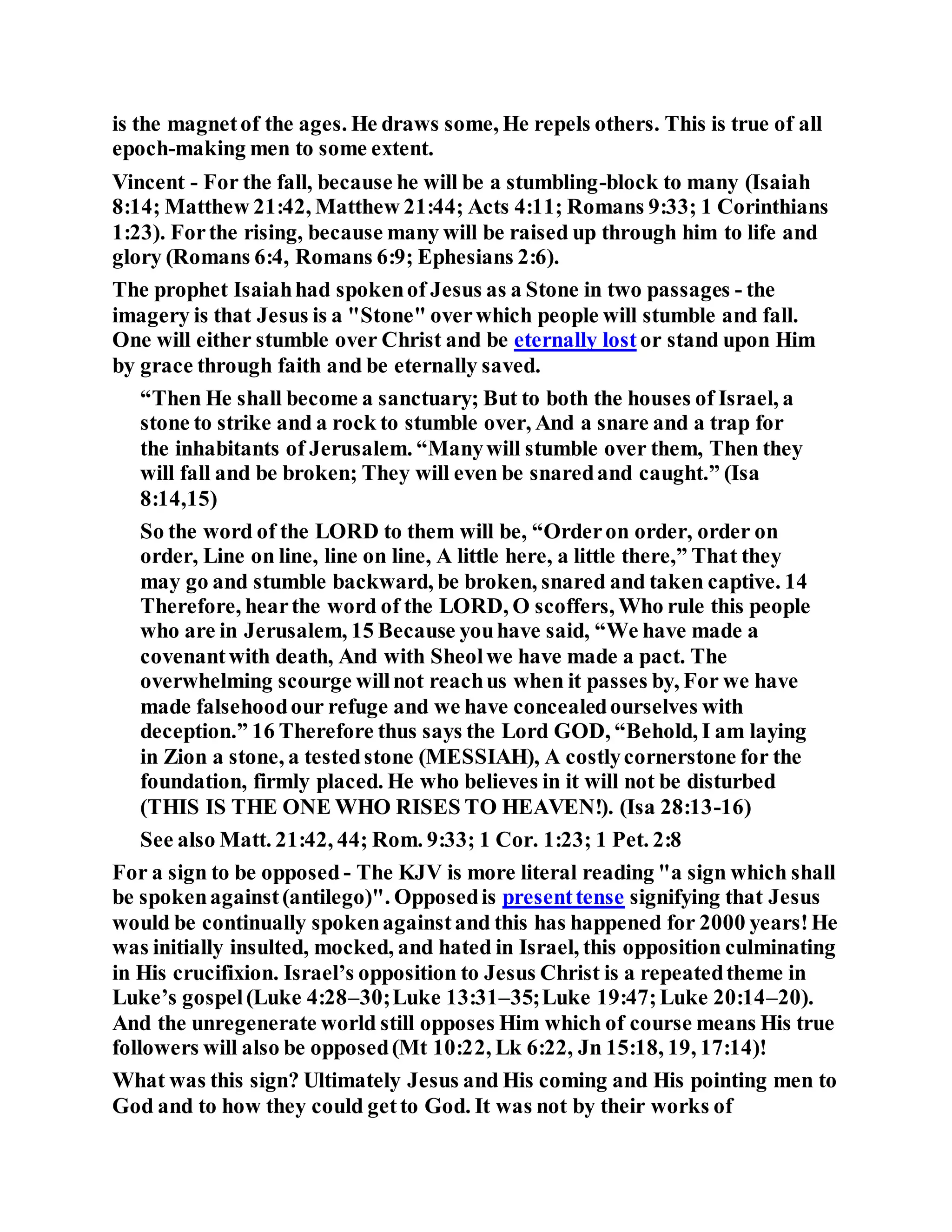 Jesus was set for the fall and rise of many | DOCX