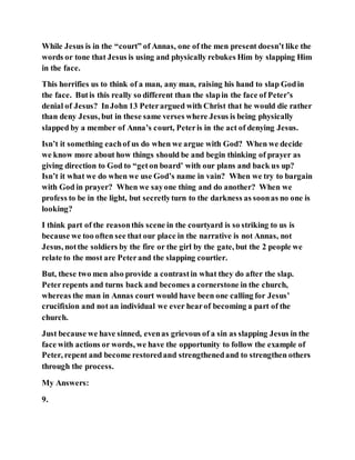 Jesus was slapped in the face | DOCX