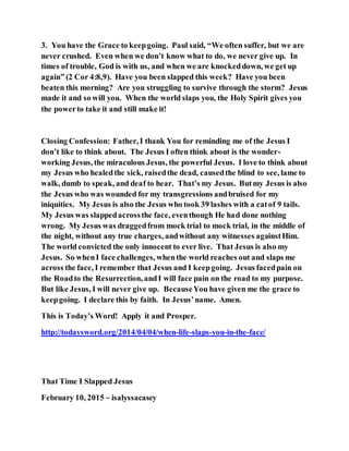 Jesus was slapped in the face | DOCX