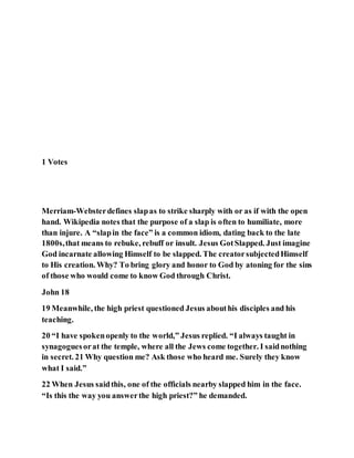 Jesus was slapped in the face | DOCX
