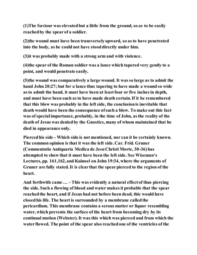 Jesus was stabbed with a spear | DOCX