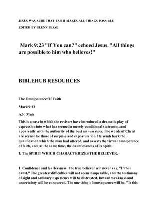 Jesus was sure that faith makes all things possible | PDF