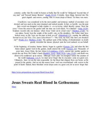 Jesus was sweating blood in gethsemane | DOCX