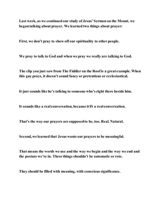 Jesus was teaching us how to pray vol 2 | DOCX