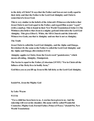 Jesus was the almighty | DOCX