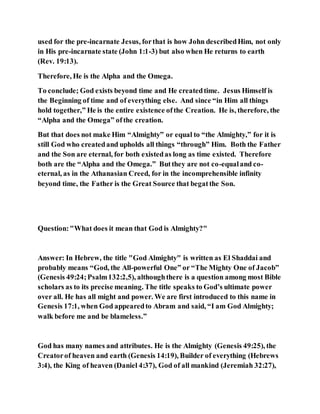 Jesus was the almighty | DOCX
