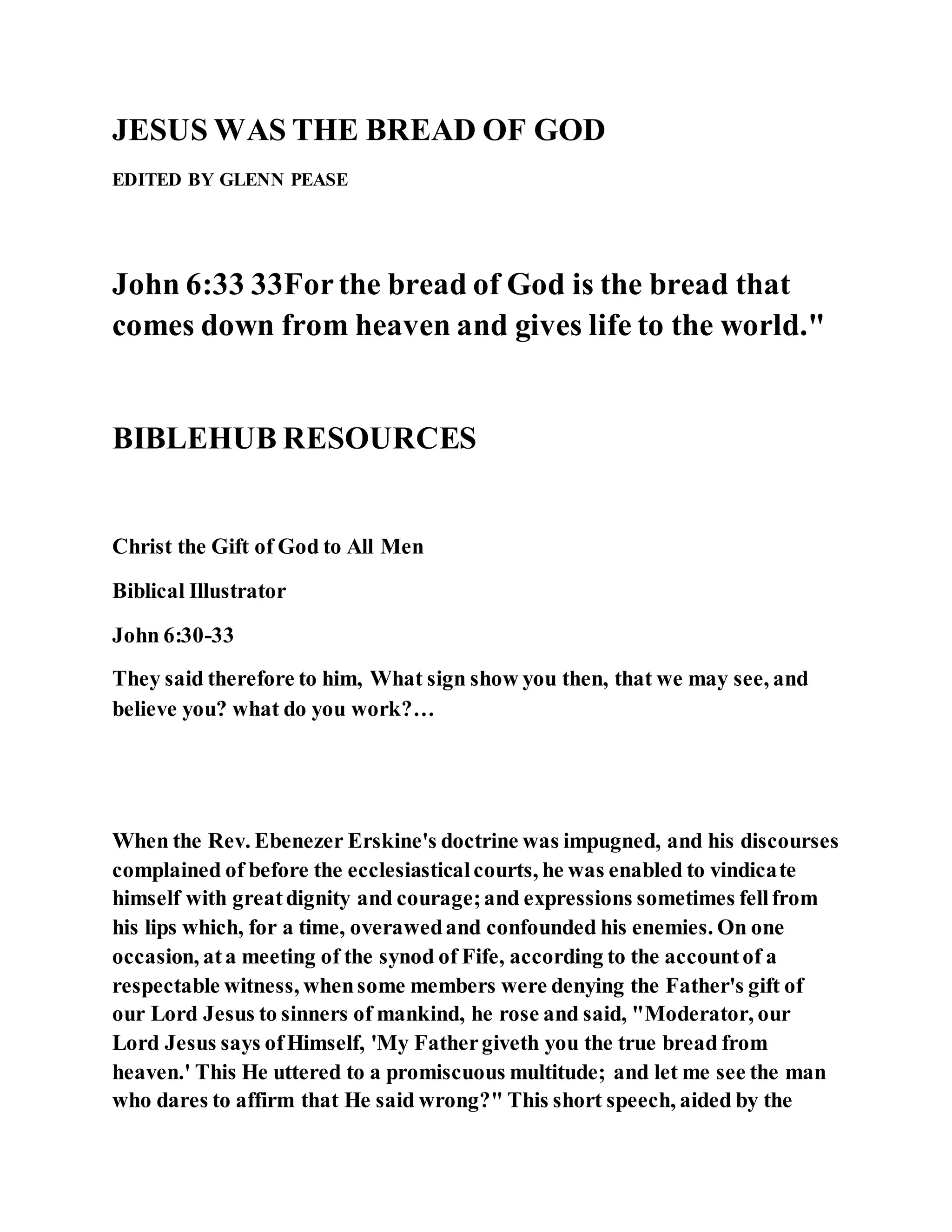 Jesus was the bread of god | PDF