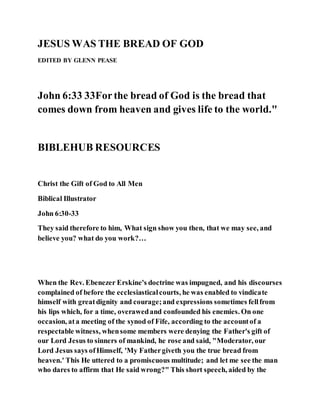 Jesus was the bread of god | PDF