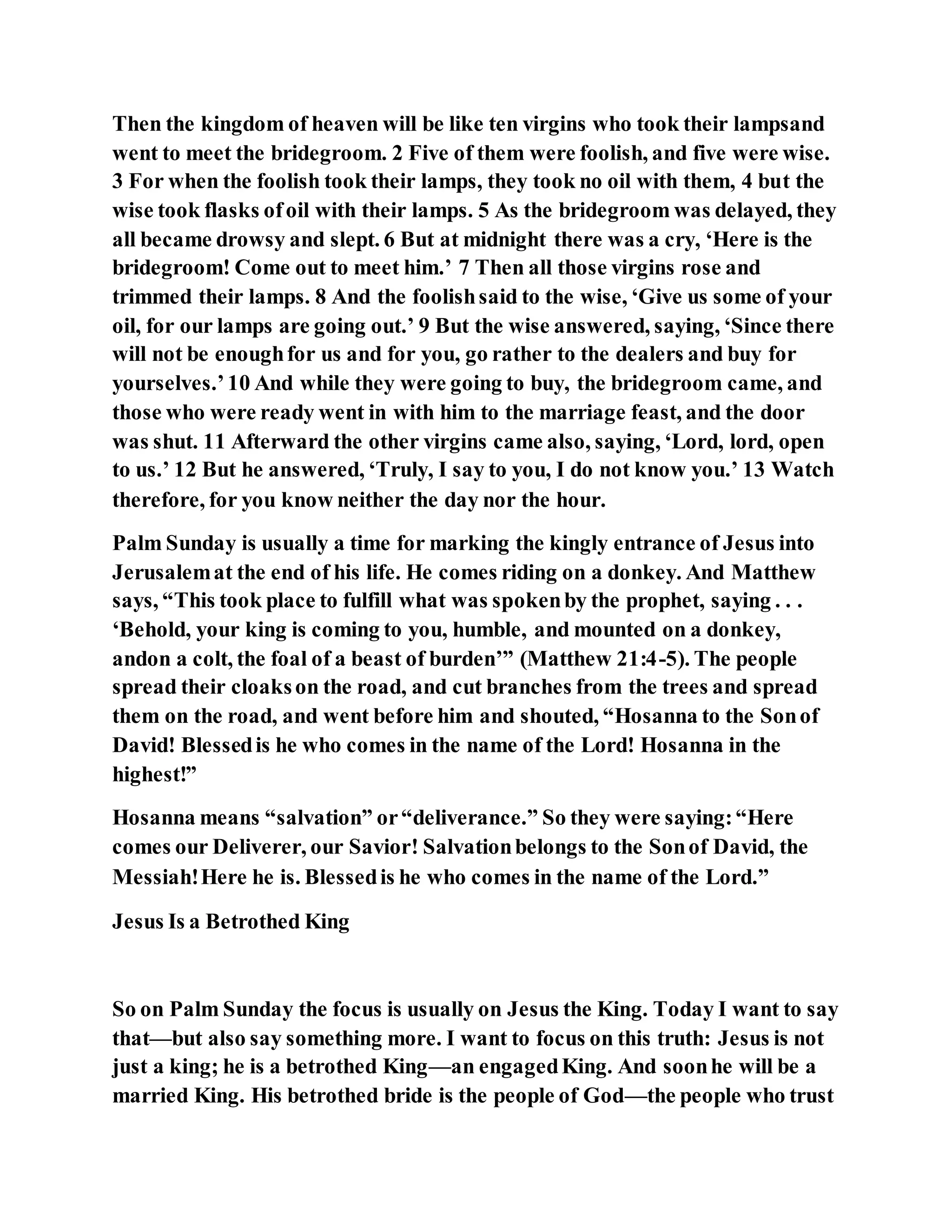 Jesus was the bridegroom | PDF