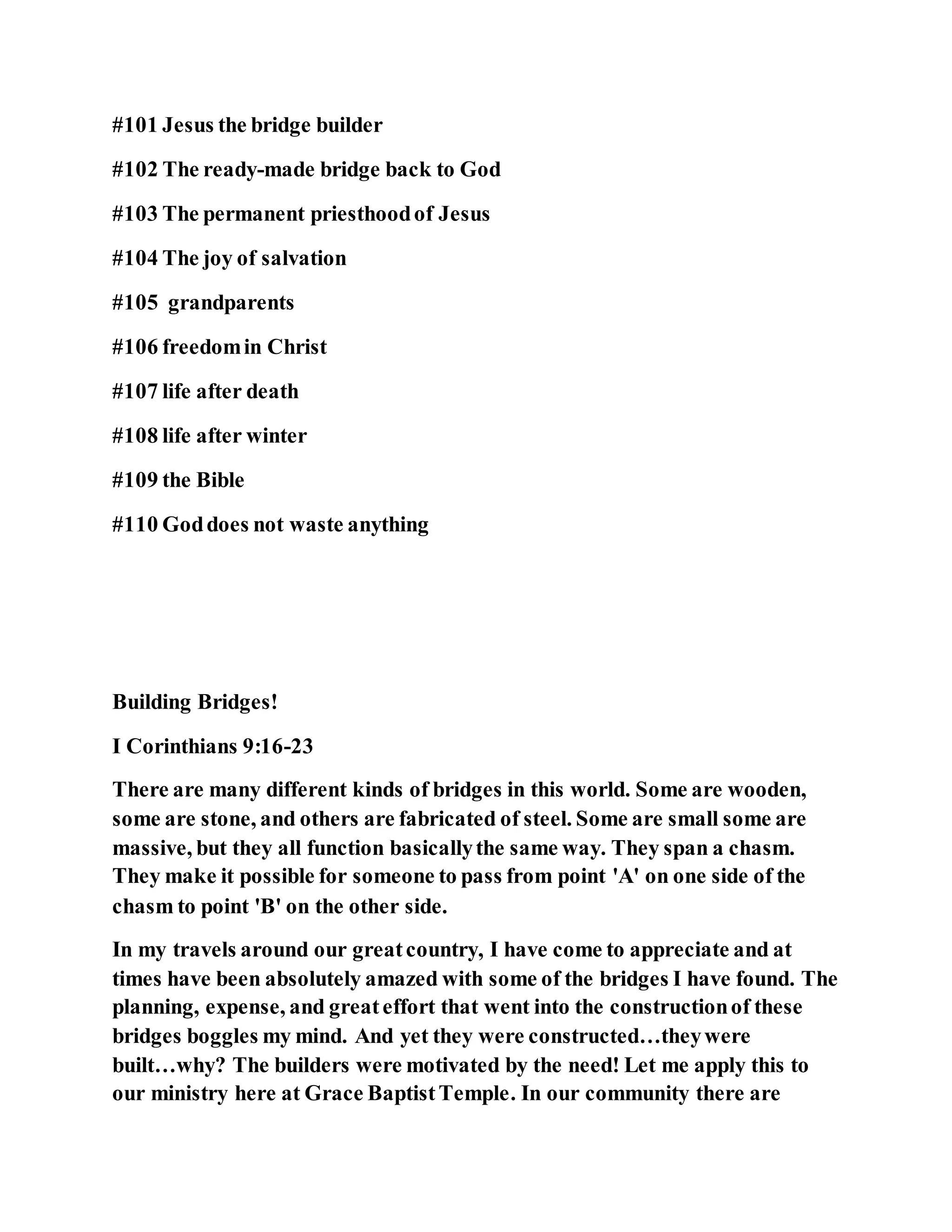 Jesus was the bridge | DOCX