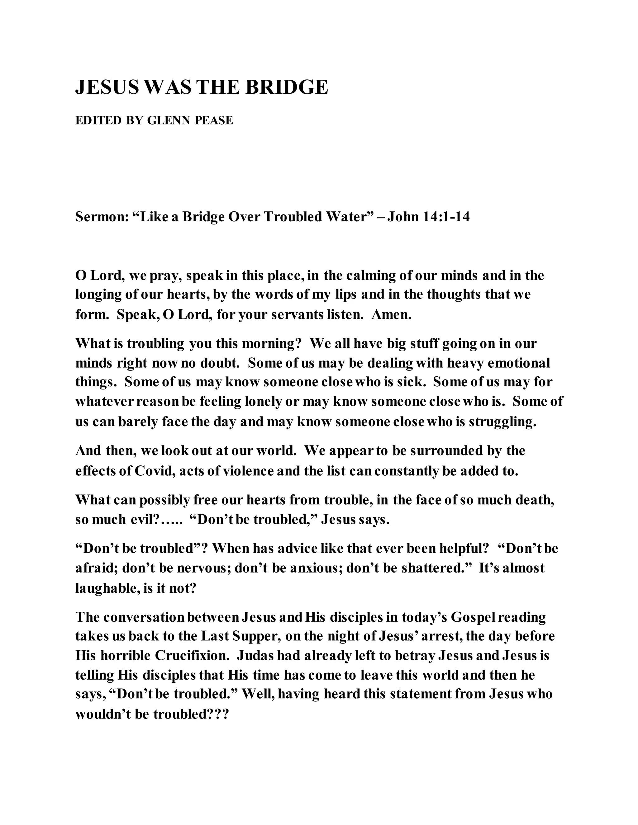 Jesus was the bridge | DOCX