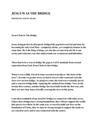 Jesus was the bridge | PDF
