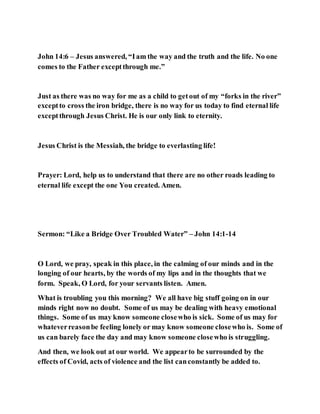 Jesus was the bridge | DOCX